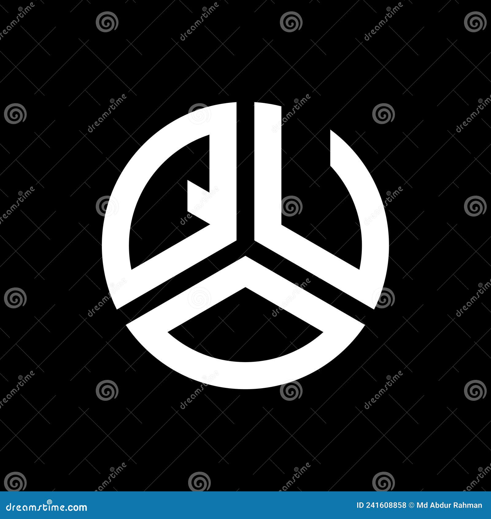 QUO Letter Logo Design on Black Background. QUO Creative Initials ...