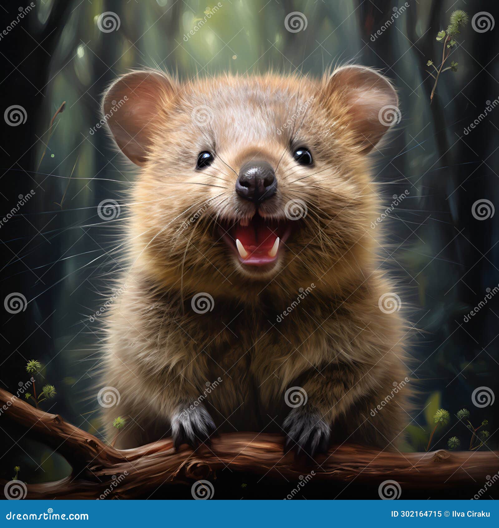 Quoka Animal Smiling,generative Ai Stock Illustration - Illustration of ...
