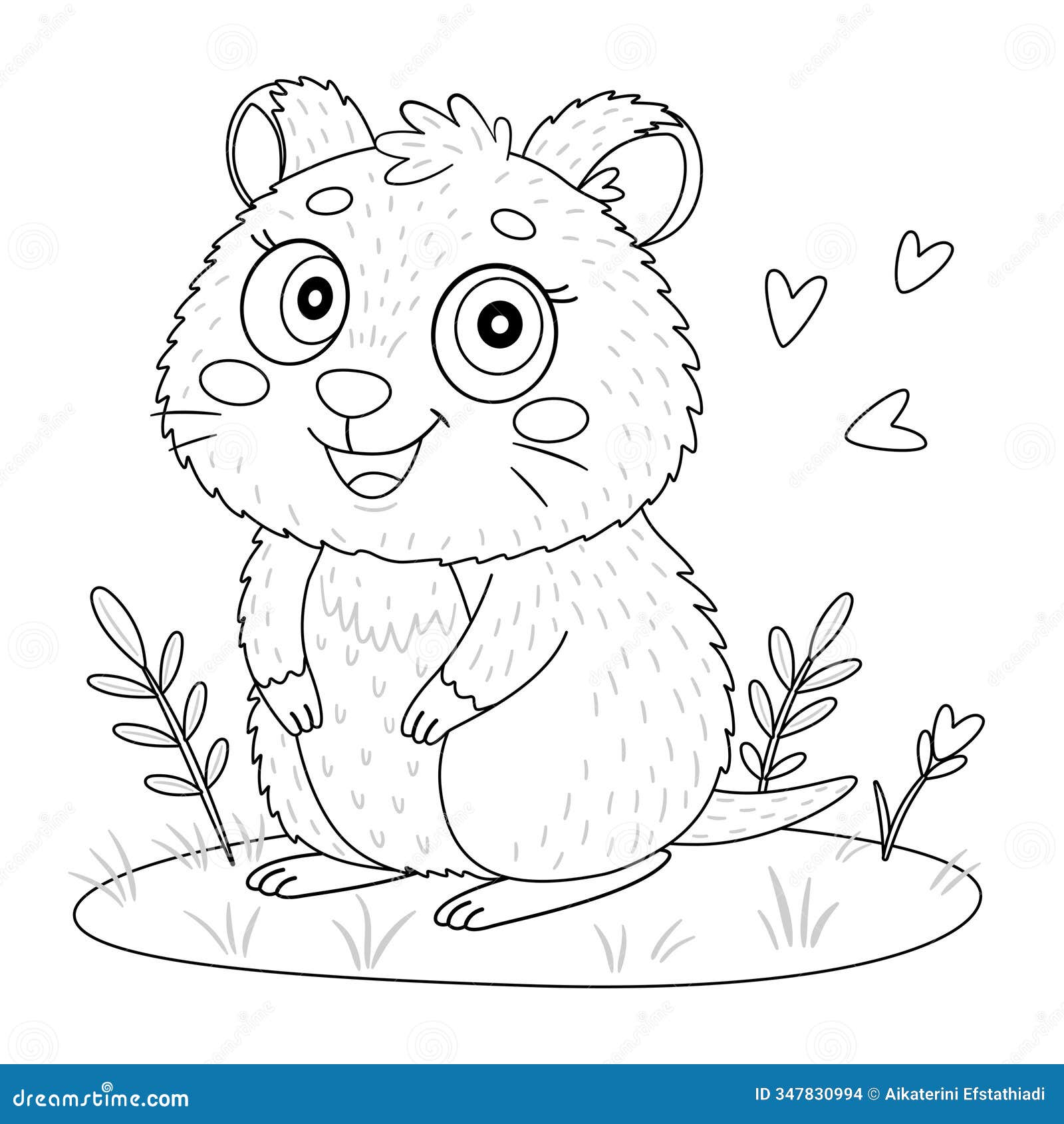 Cute Quokka Cartoon Stencil For Designs. Royalty-Free Stock Photo ...