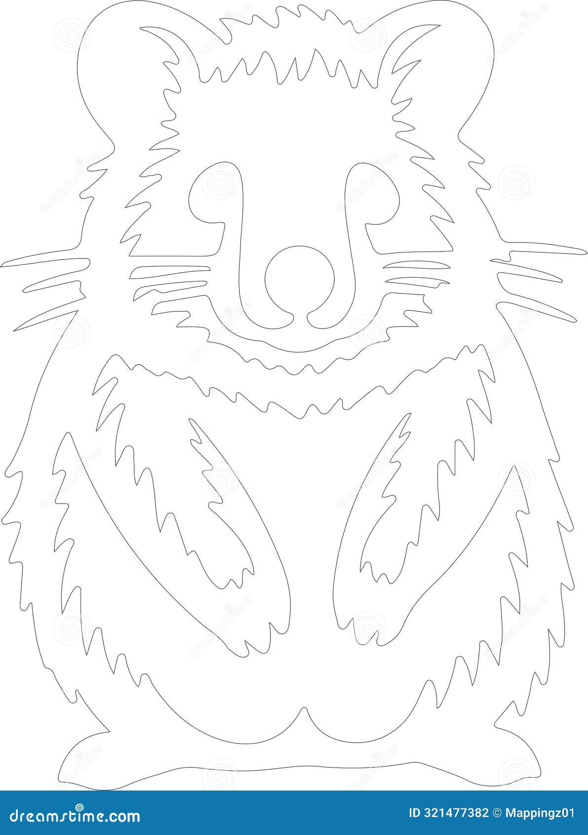 Quokka Outline Illustration, Black And White Vector Drawing, Isolated ...