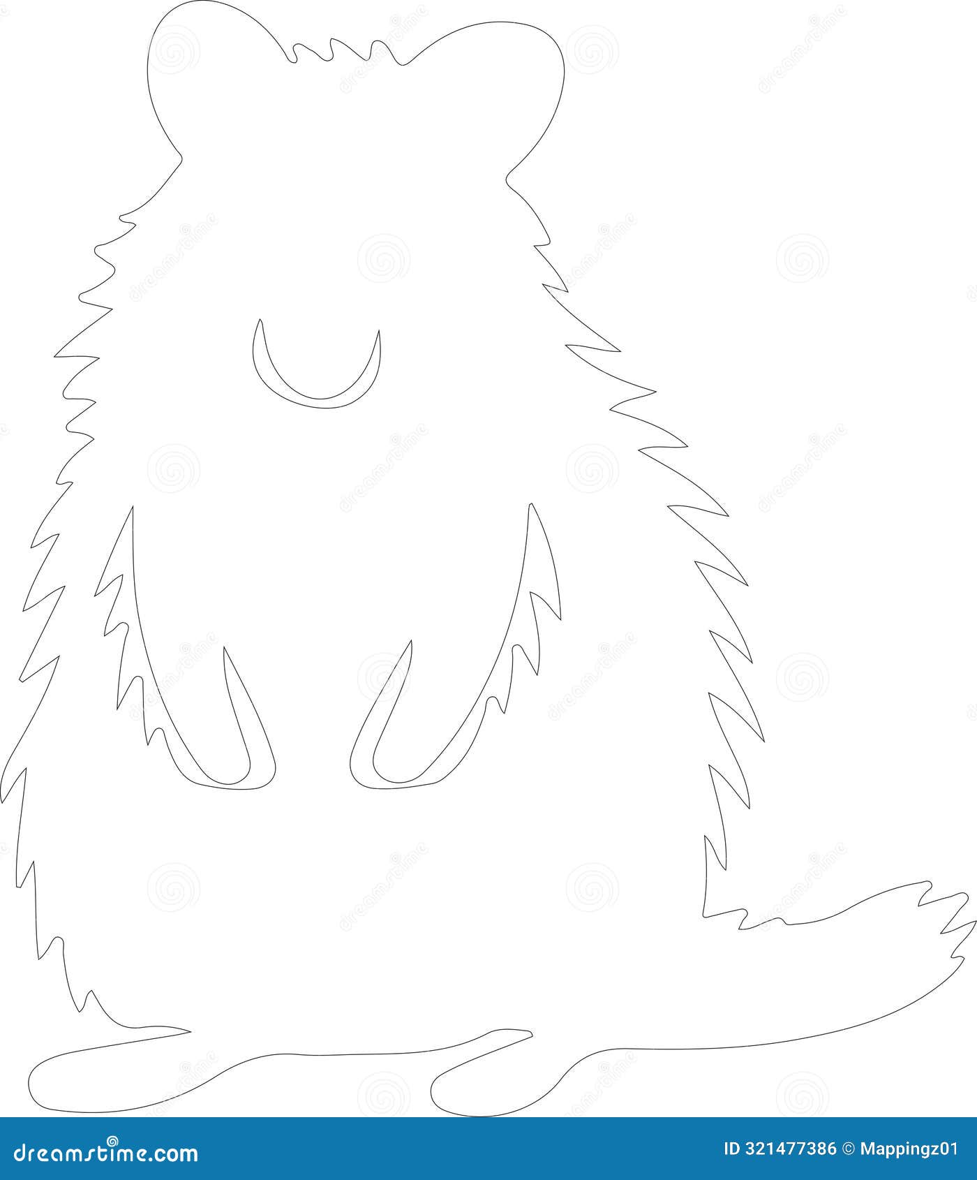 Quokka Outline Illustration, Black And White Vector Drawing, Isolated ...