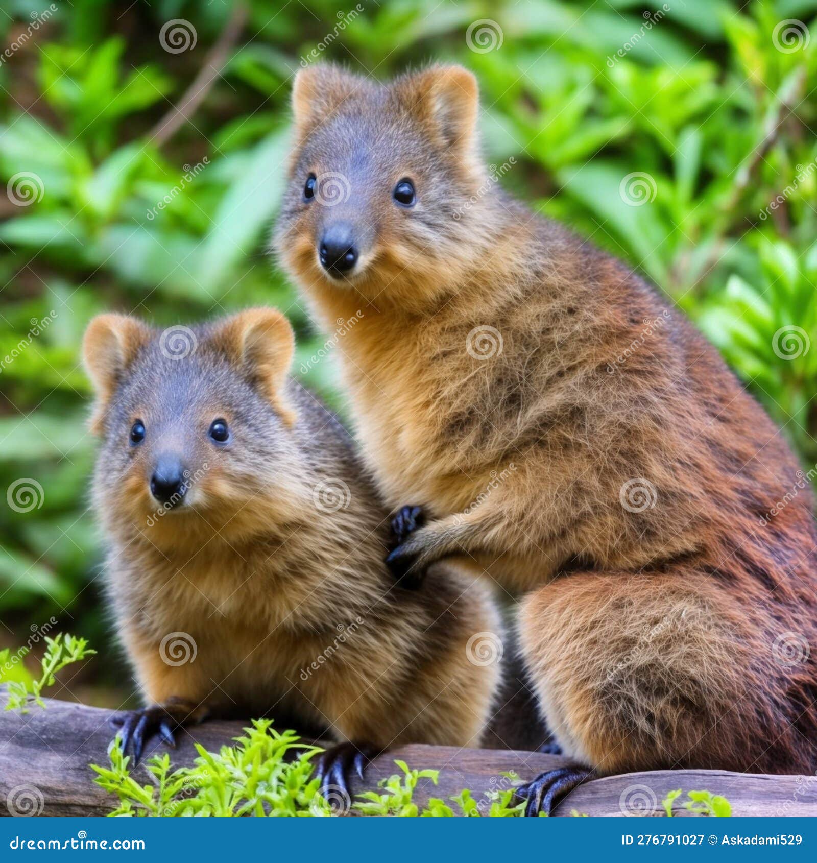 Quokka in the wild stock illustration. Illustration of branch - 276791027