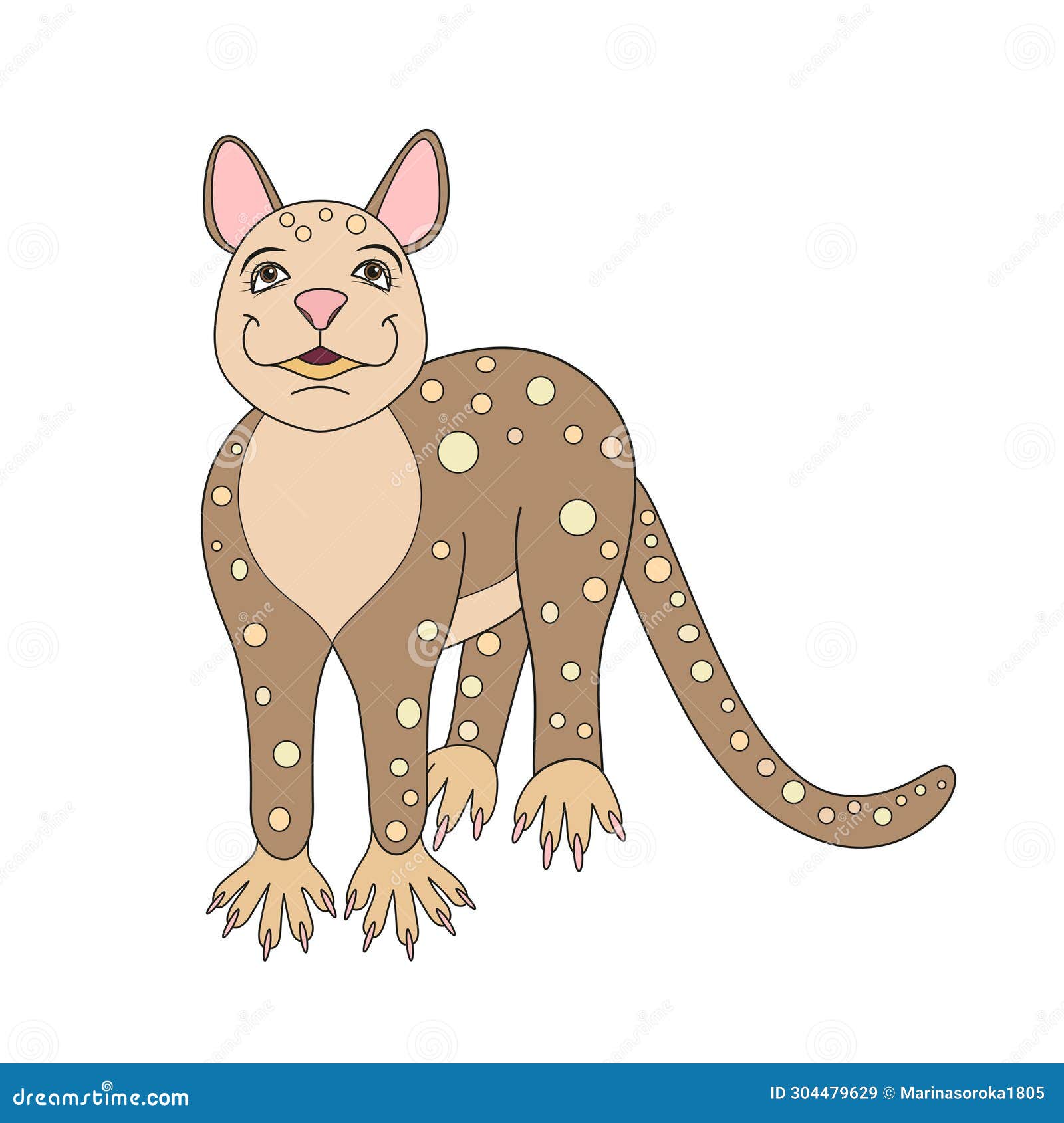 Quoll Animal Standing On A White Background Royalty-Free Illustration ...