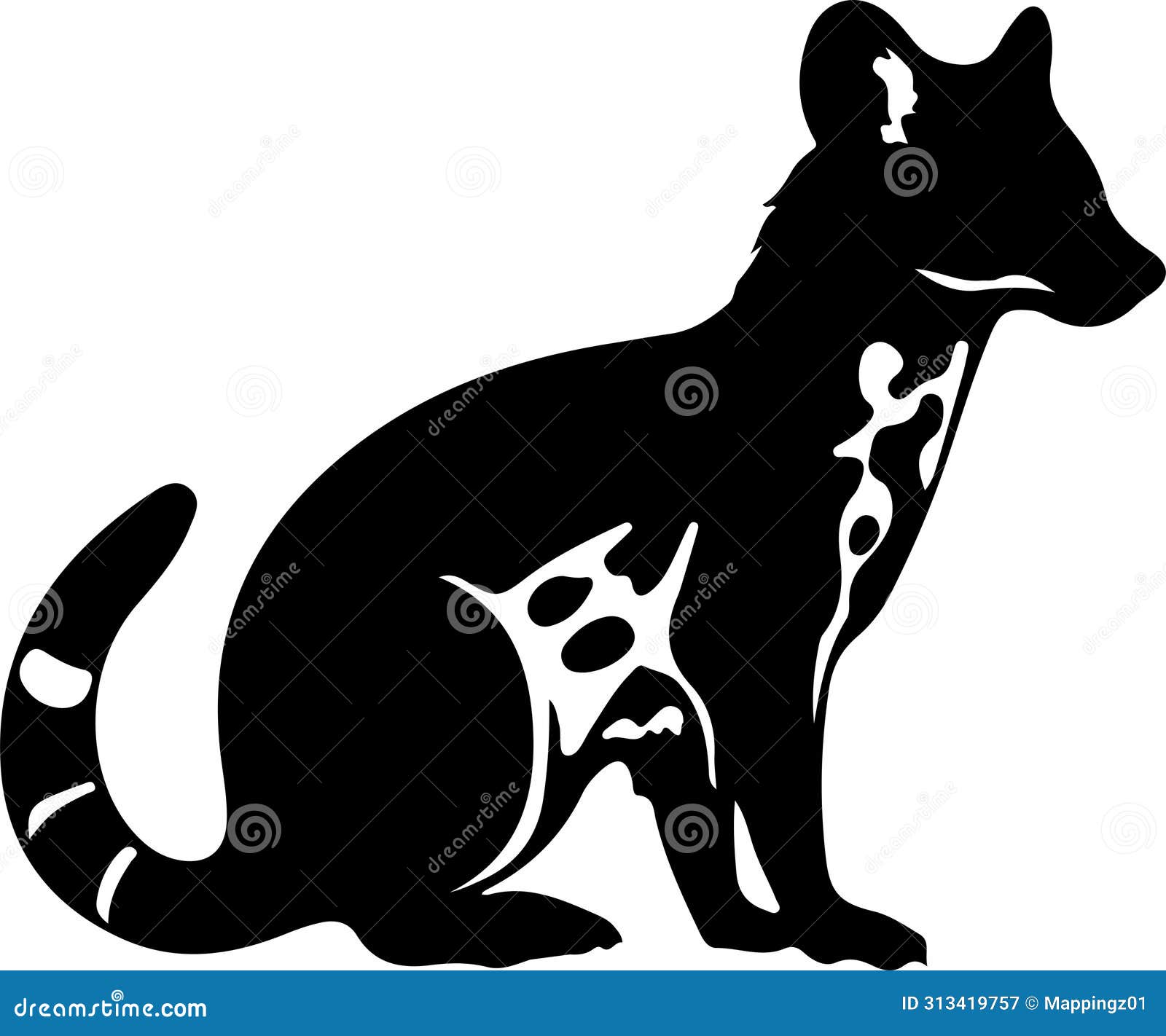 Quoll Black Silhouette Generative Ai Stock Vector - Illustration of ...