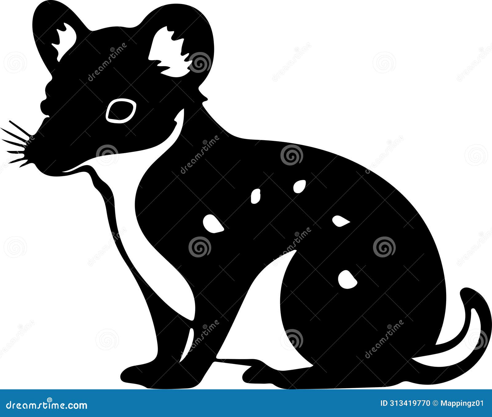 Quoll Black Silhouette Generative Ai Stock Vector - Illustration of ...