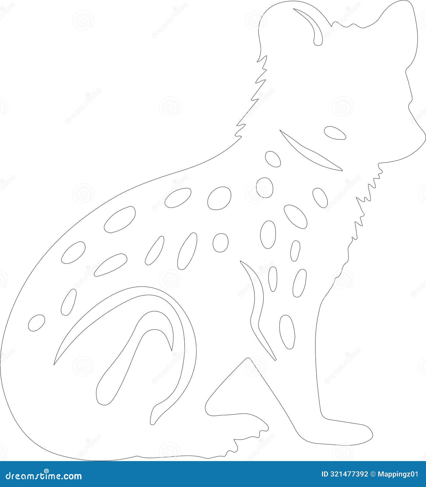 Quoll Outline Silhouette Generative Ai Cartoon Vector | CartoonDealer ...