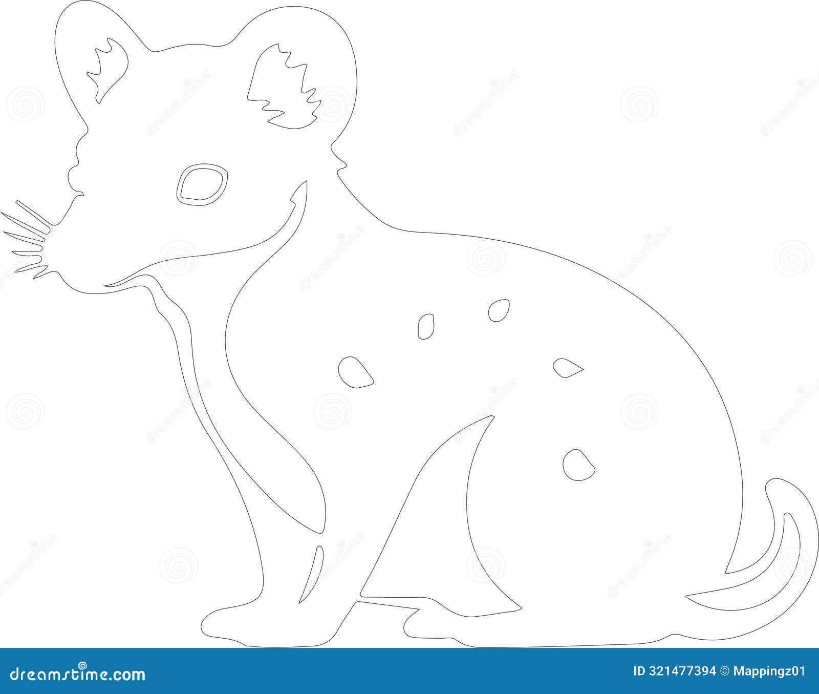 Quoll Outline Silhouette Generative Ai Stock Vector - Illustration of ...