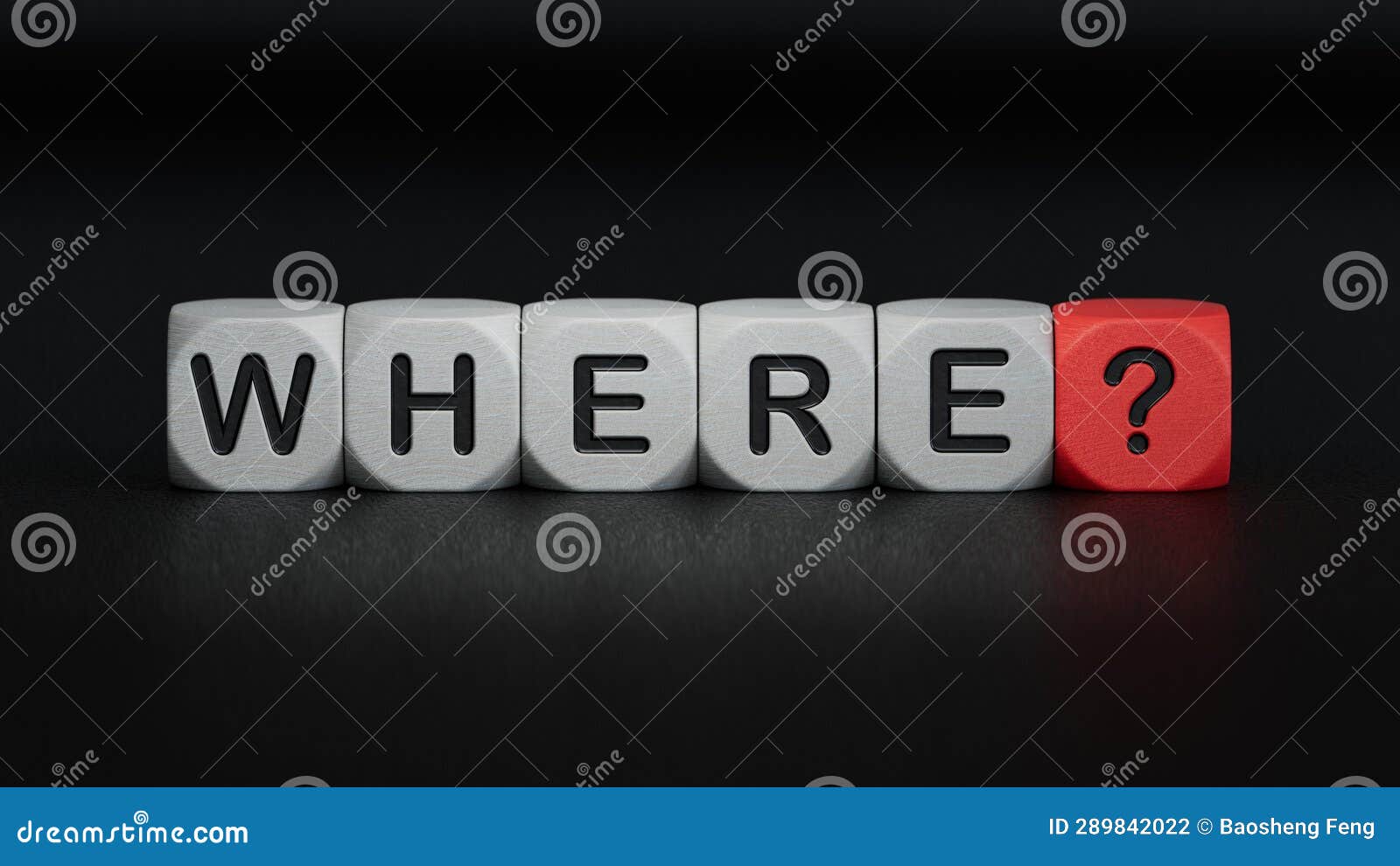 "where?".the Word Spelled Out Using Toy Dice Stock Illustration ...