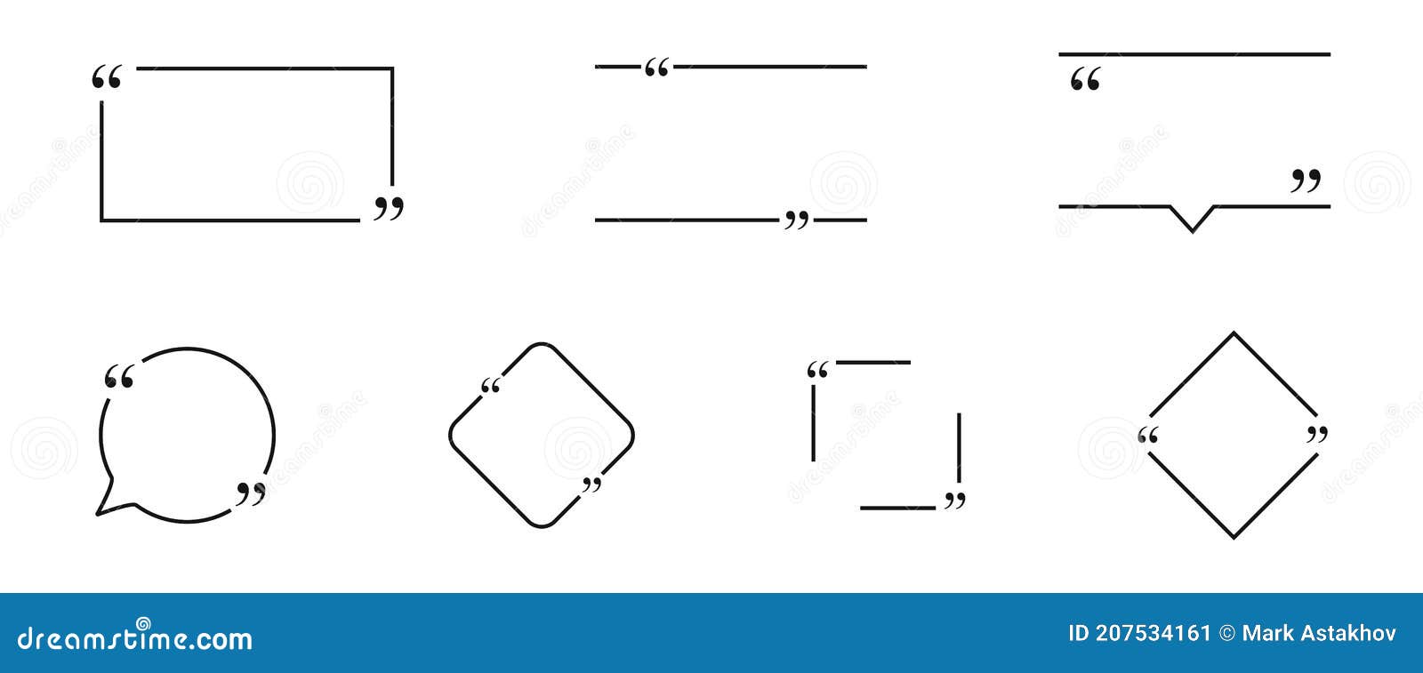 Quotation Box Frame Collection. Vector Quote Boxes Set Stock Vector ...