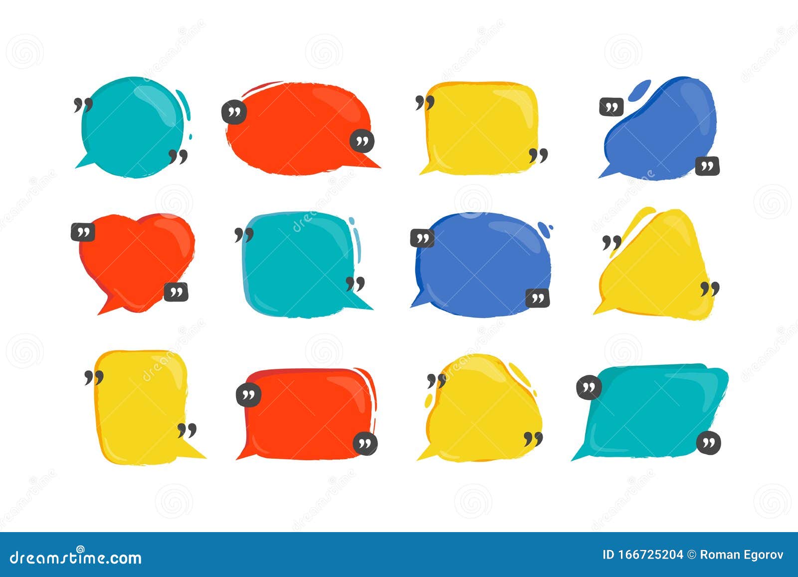 Quotation Bubble. Colored Bubbles For Text And Dialogs, Citation Frames ...