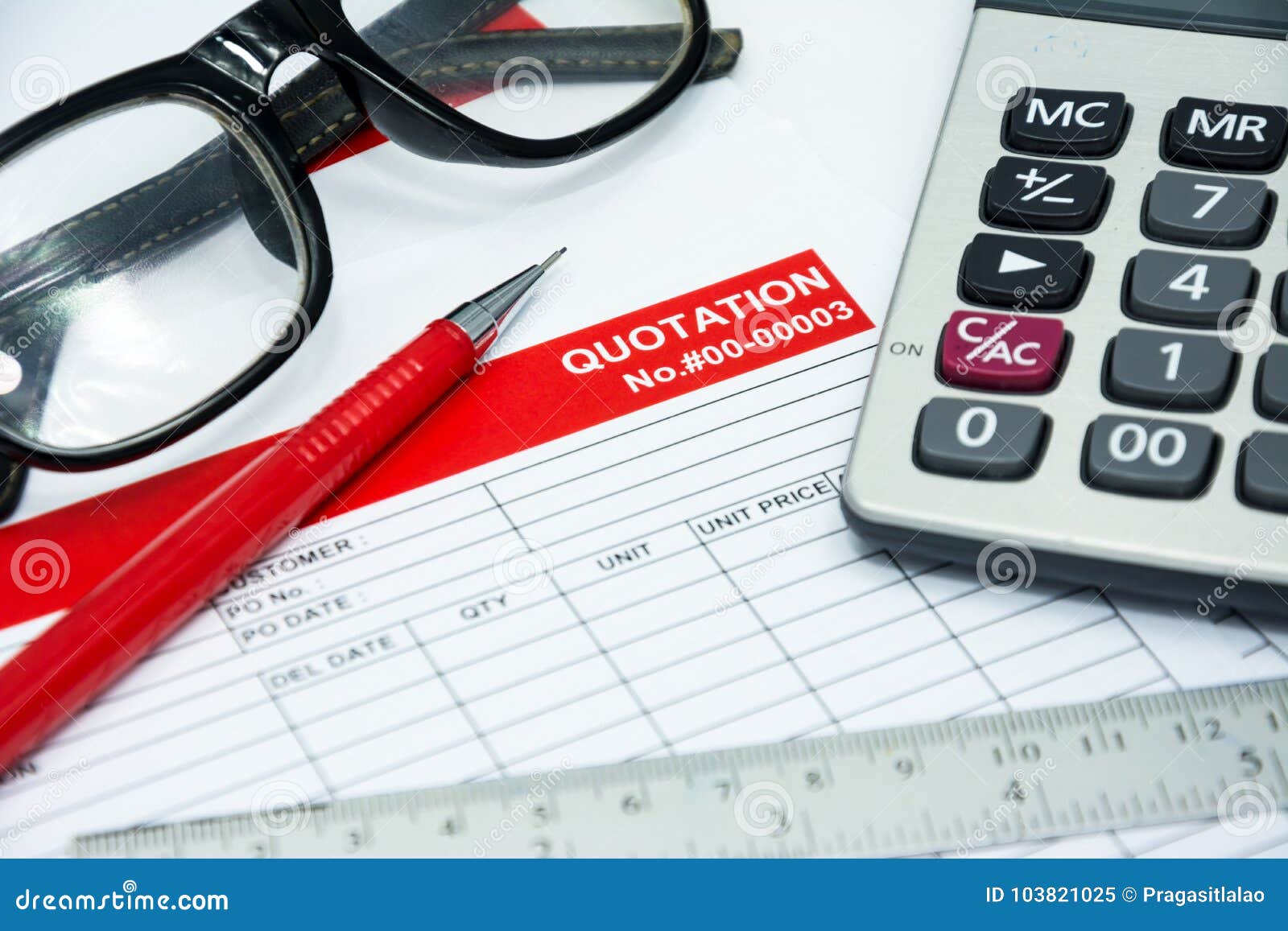 Quotation Business Document on Paper Stock Image - Image of ...