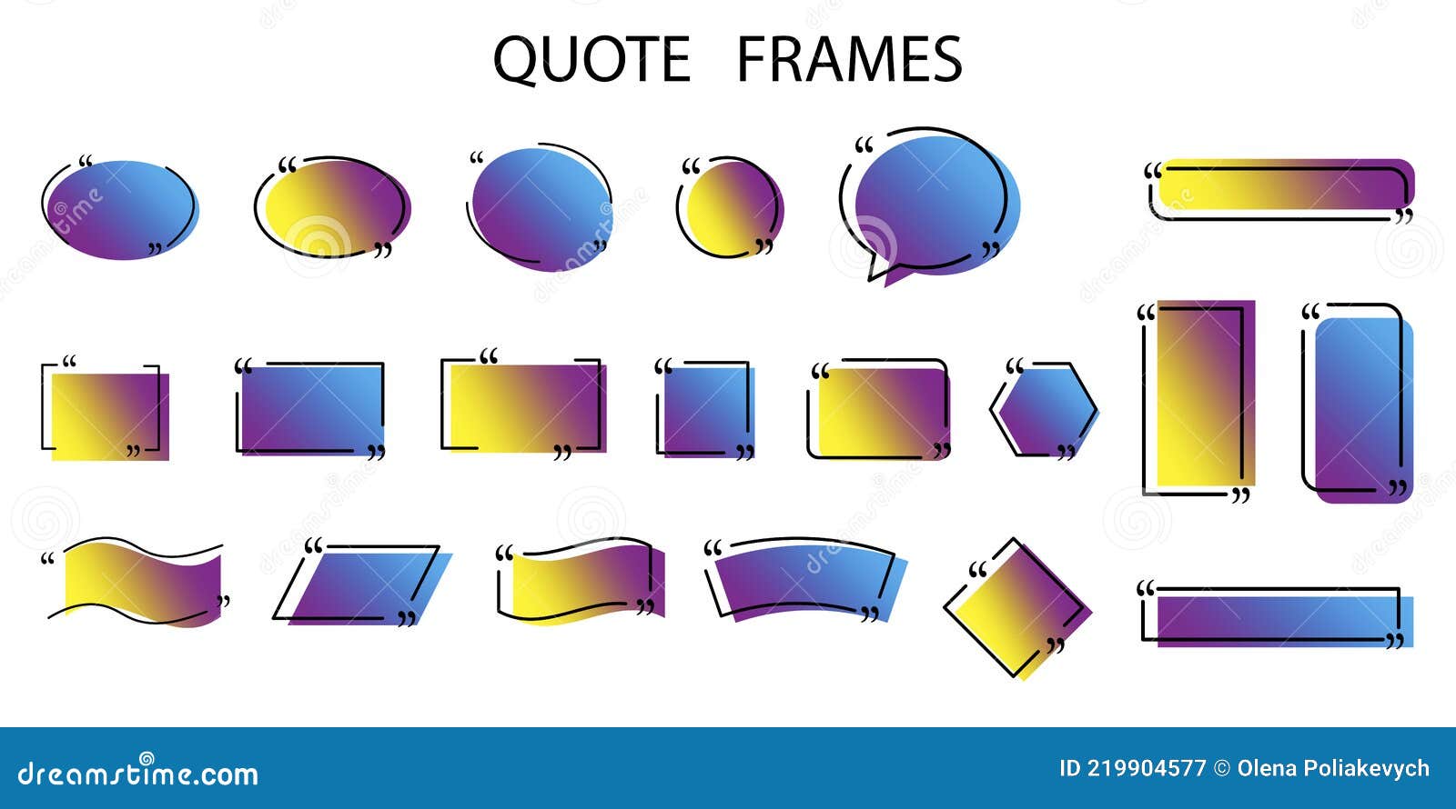 Dialogue Box Definition Information Frames With Quote Marks Vector ...