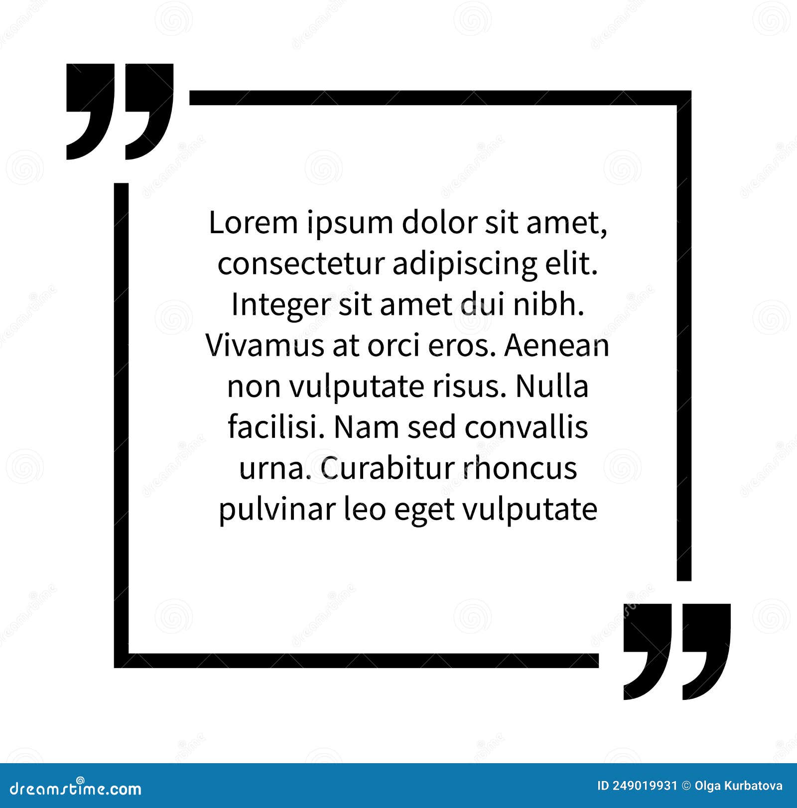 Quotation Frame Box Vector Illustration. Quote Mark Symbol Icon Set ...