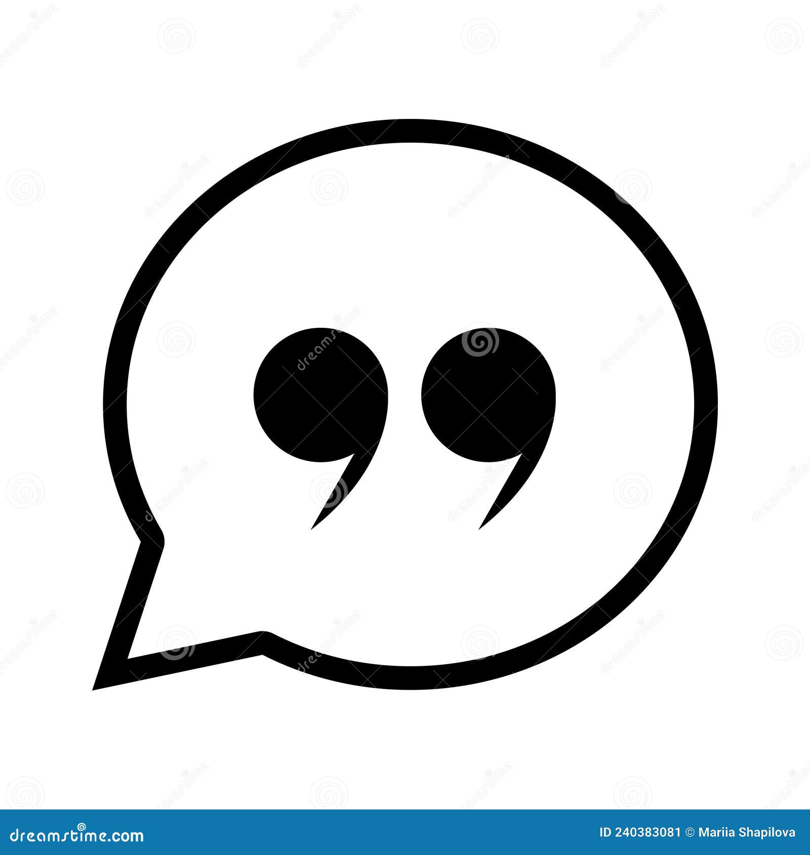 Quotation Icon. Vector Illustration Isolated on White Stock Vector ...