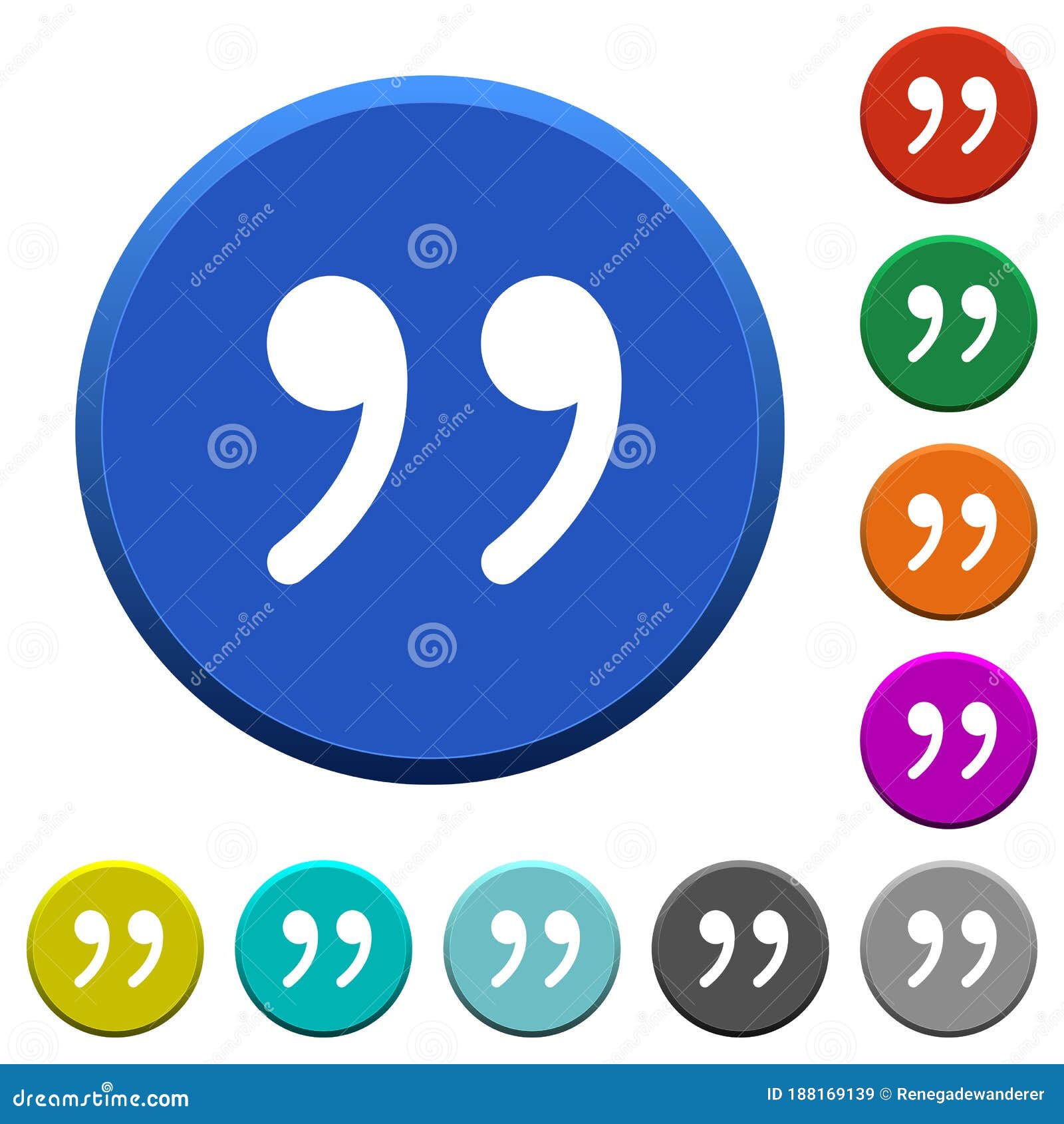 Quotation Mark Beveled Buttons Stock Vector - Illustration of margin ...