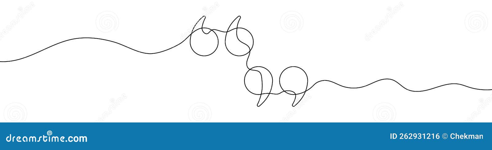 Quotation Mark in Continuous Line Drawing Style. Line Art of of a Quote ...