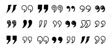 Quotation Mark Doodle Hand Drawn Set. Quotation Marks Drawing for ...