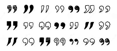 Quotation Mark Doodle Hand Drawn Set. Quotation Marks Drawing for ...
