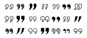 Quotation Mark Doodle Hand Drawn Set. Quotation Marks Drawing for ...