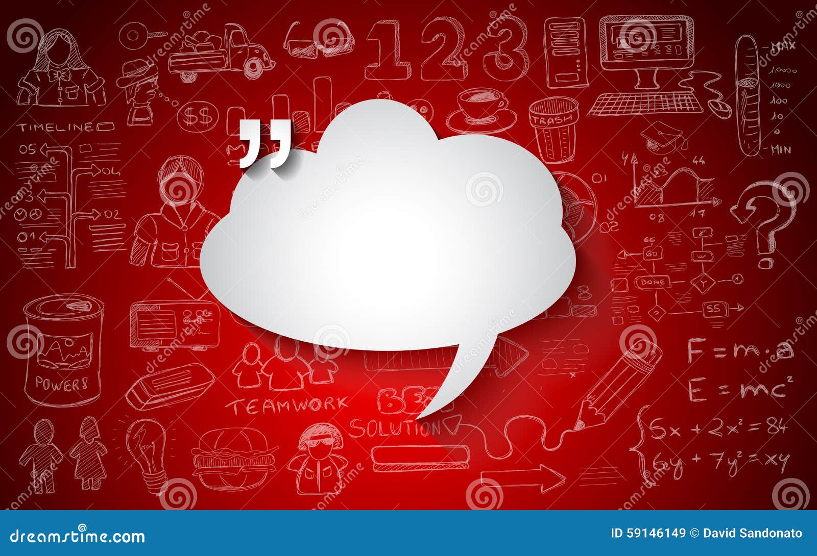 Quotation Mark Frame with Flat Style and Space for Text Stock Vector ...