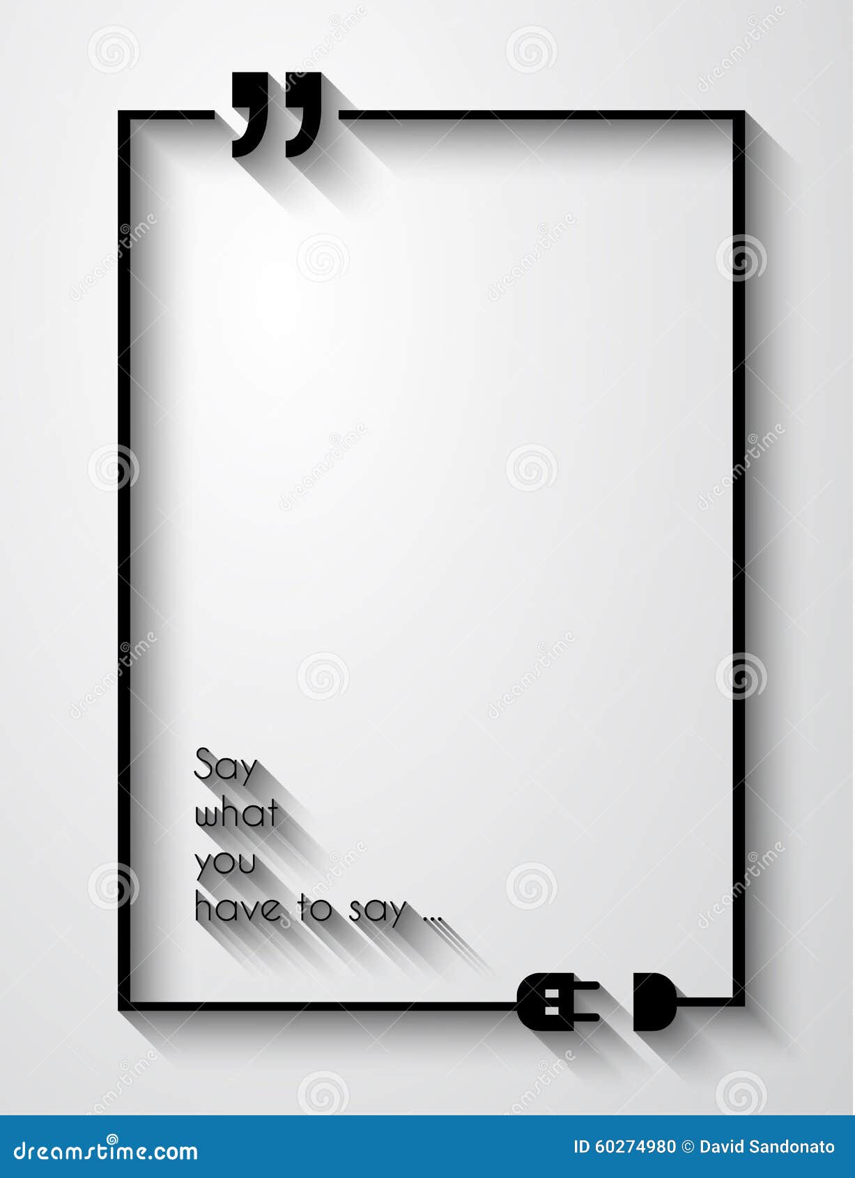 Quotation Mark Frame with Flat Style and Space for Text. Stock Vector ...