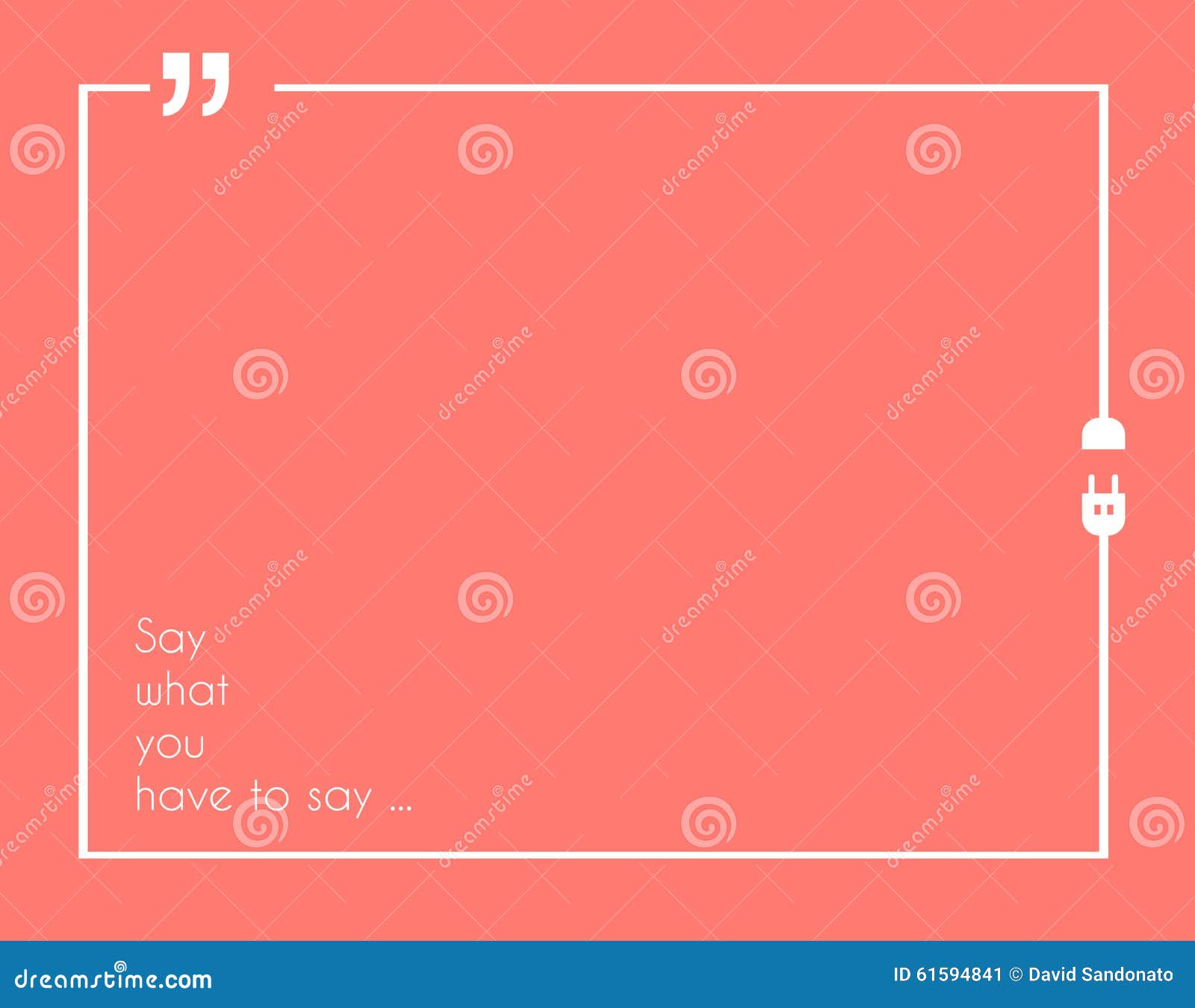 Quotation Mark Frame with Flat Style and Space for Text. Stock Vector ...