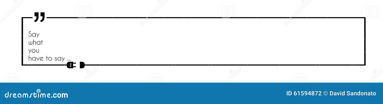 Quotation Mark Frame with Flat Style and Space for Text. Stock Vector ...