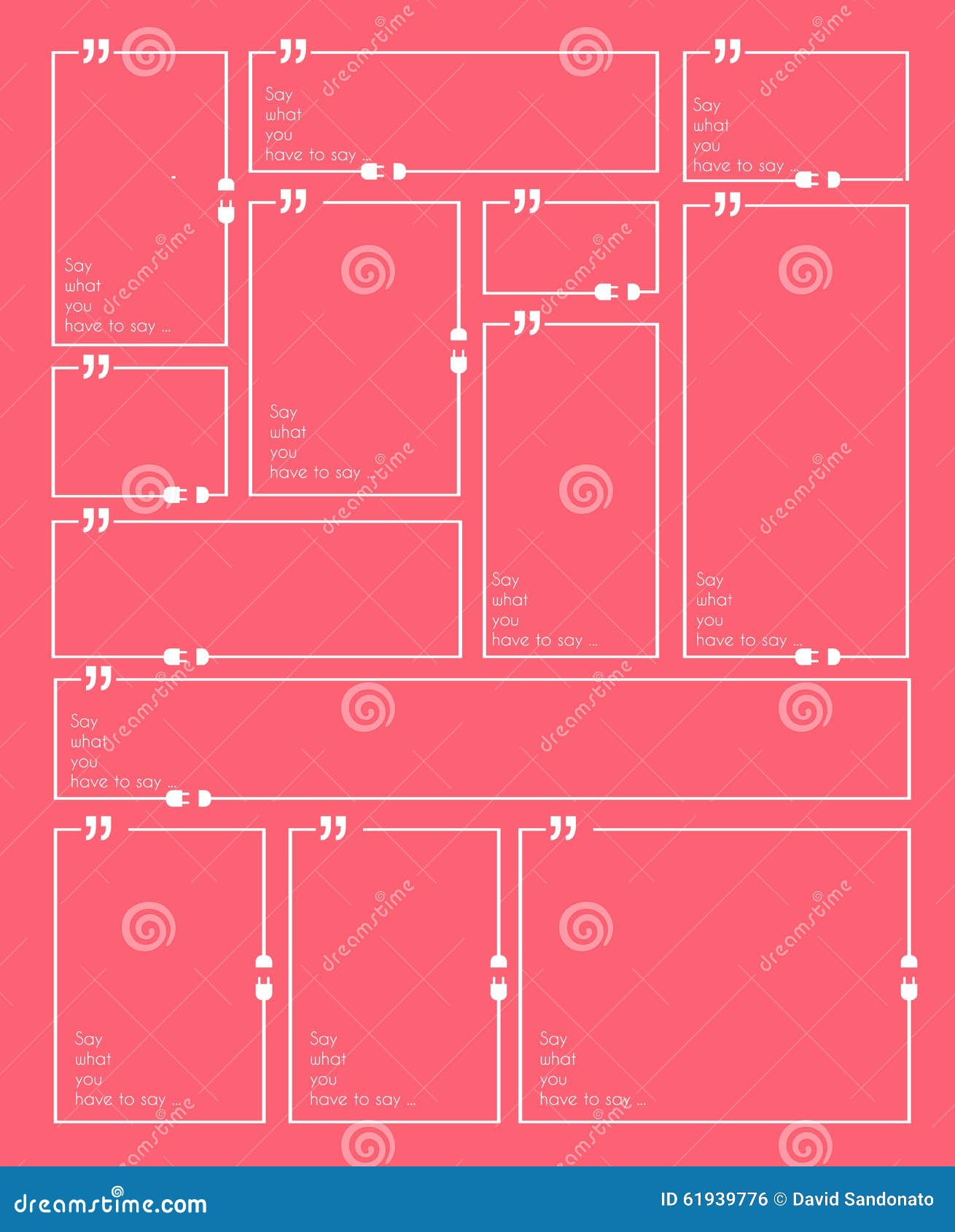 Quotation Mark Frame with Flat Style and Space for Text. Stock Vector ...