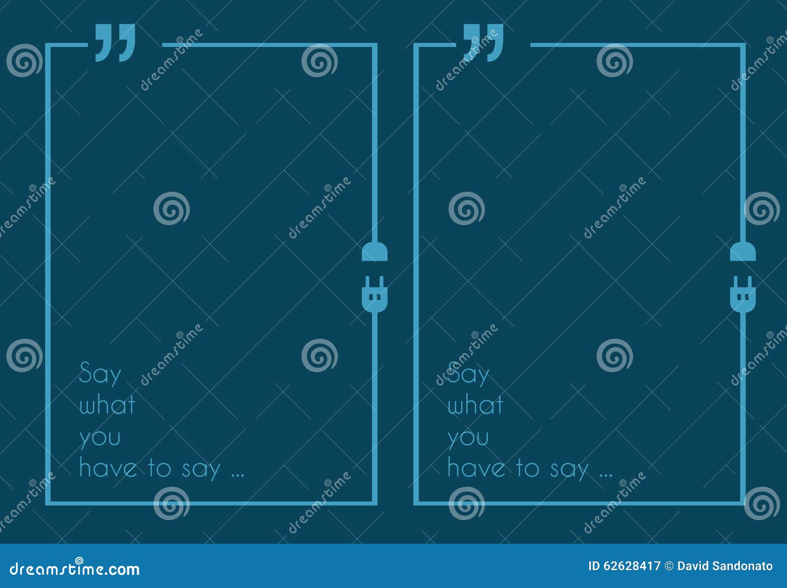 Quotation Mark Frame with Flat Style and Space for Text. Stock Vector ...