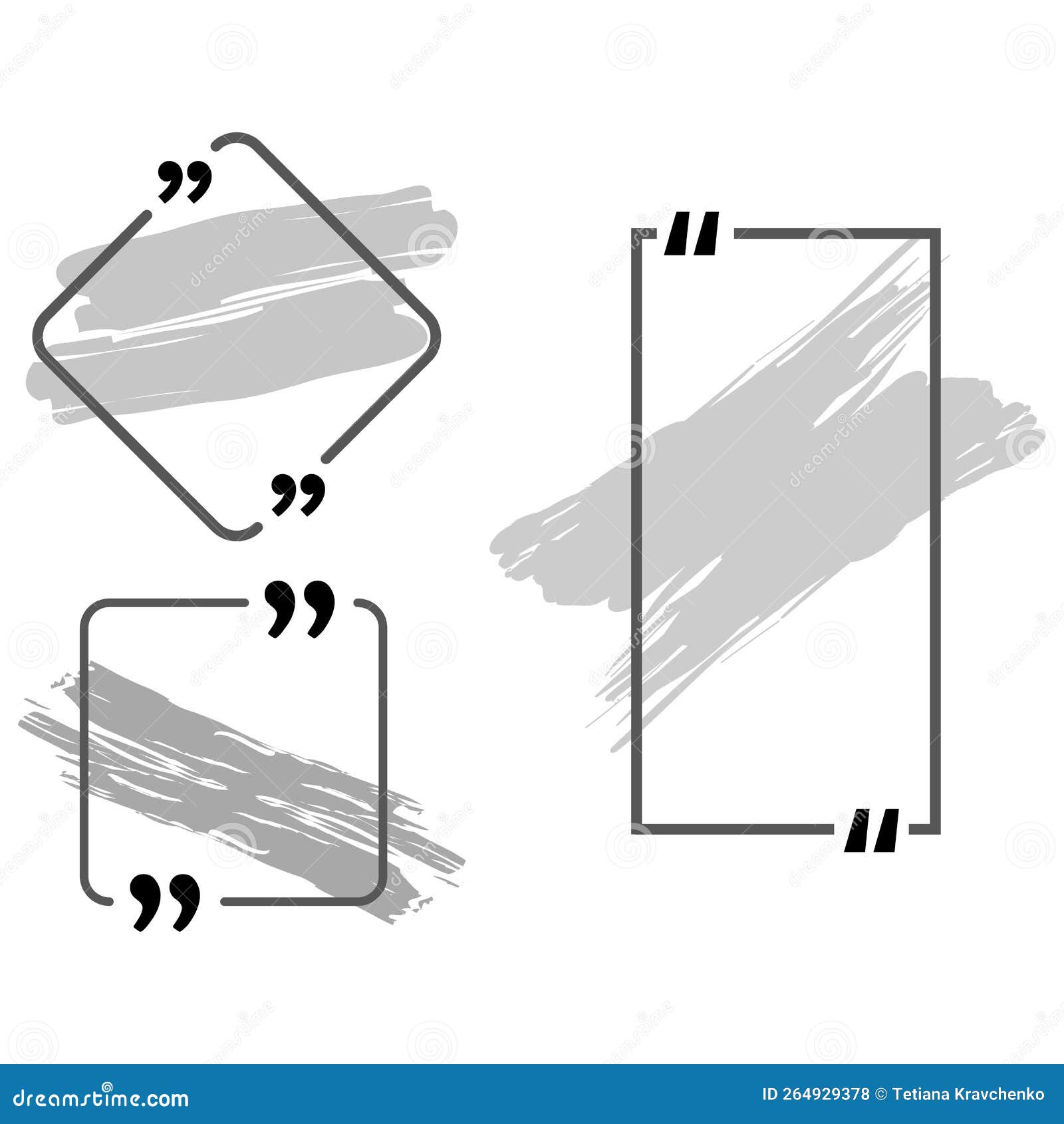 Quotation Mark Frames. Typography Design. Vector Illustration. Stock ...