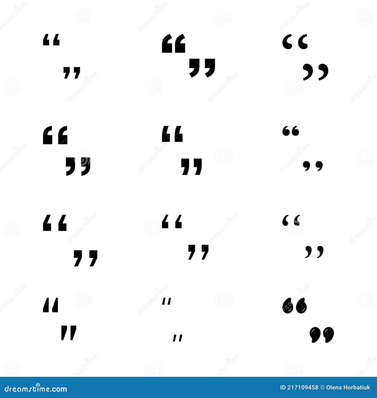 Quotation Mark Icon Set. Vector Illustration Stock Vector ...