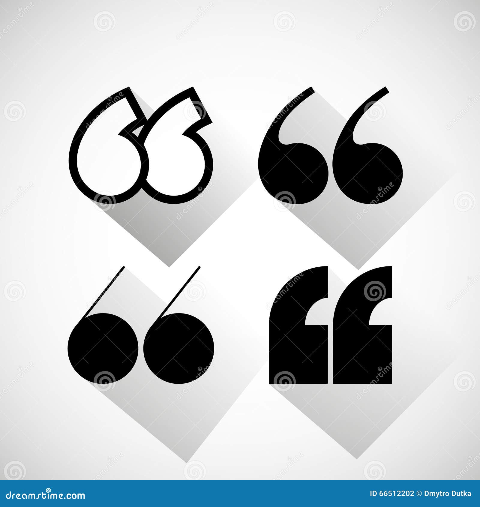 Quotation Mark Icon Set. Vector Illustration. Stock Vector ...