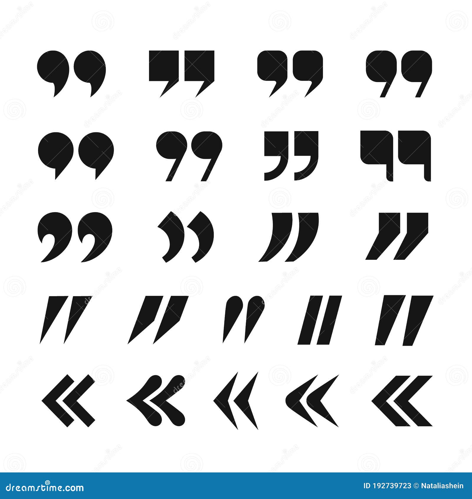 Quotation Mark Icon Set. Vector Illustration Stock Vector ...