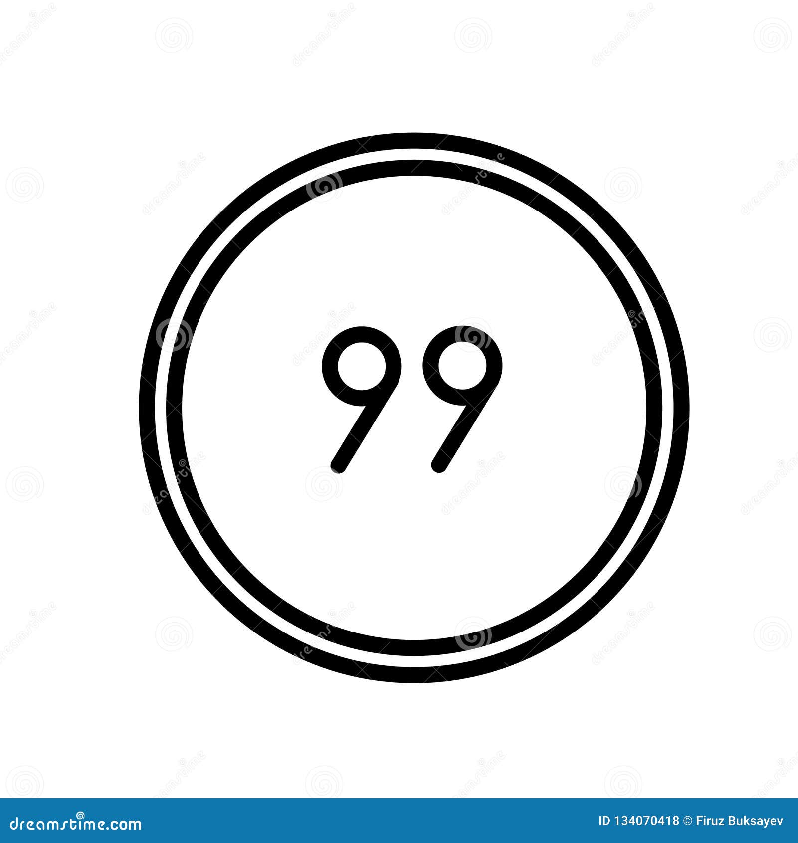 Quotation Mark Inside A Circle Icon Vector Sign And Symbol Isolated On ...