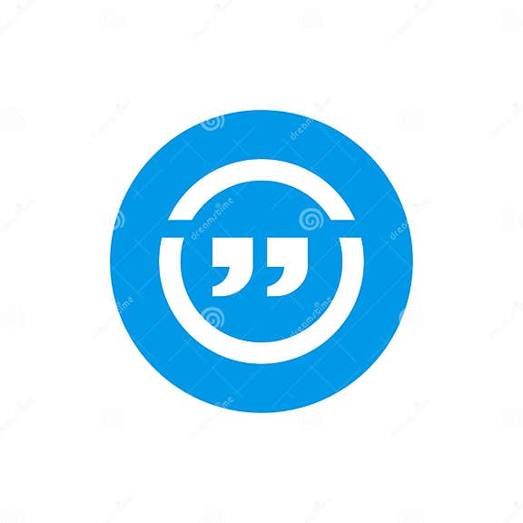 Quotation Mark Logo Icon Design, Simple Quote Icon - Vector Stock ...