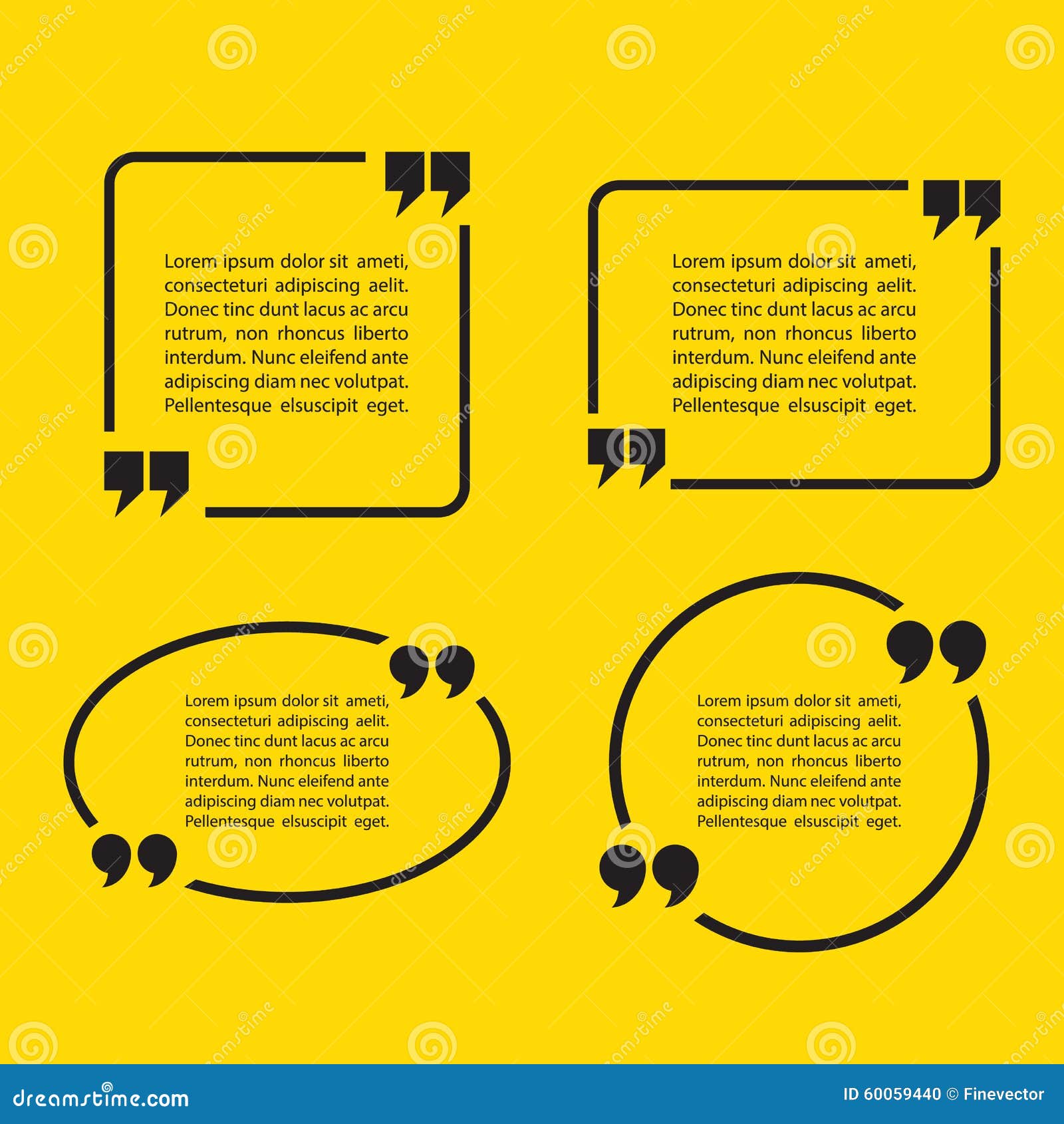 Quotation Mark Speech Bubbles. Set of Quote Sign Icons Stock Vector ...