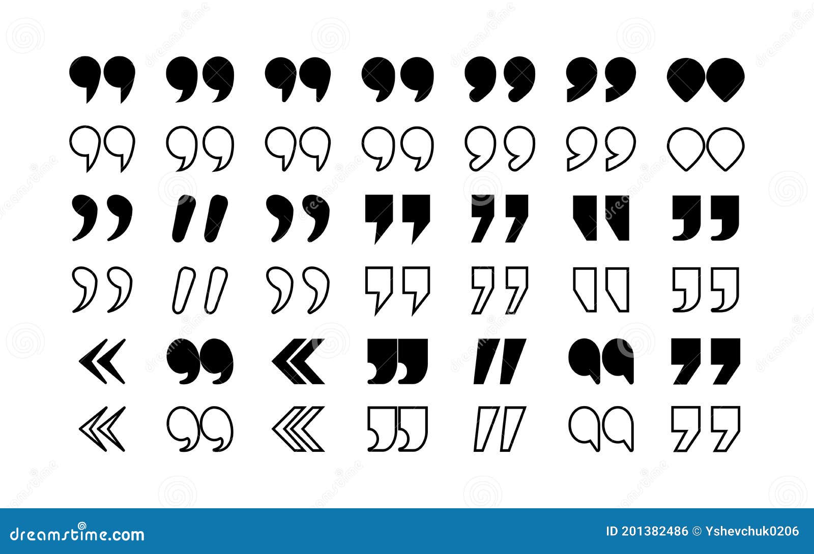 Quotation Mark Symbol. White Color Buttons. Vector Illustration Stock ...