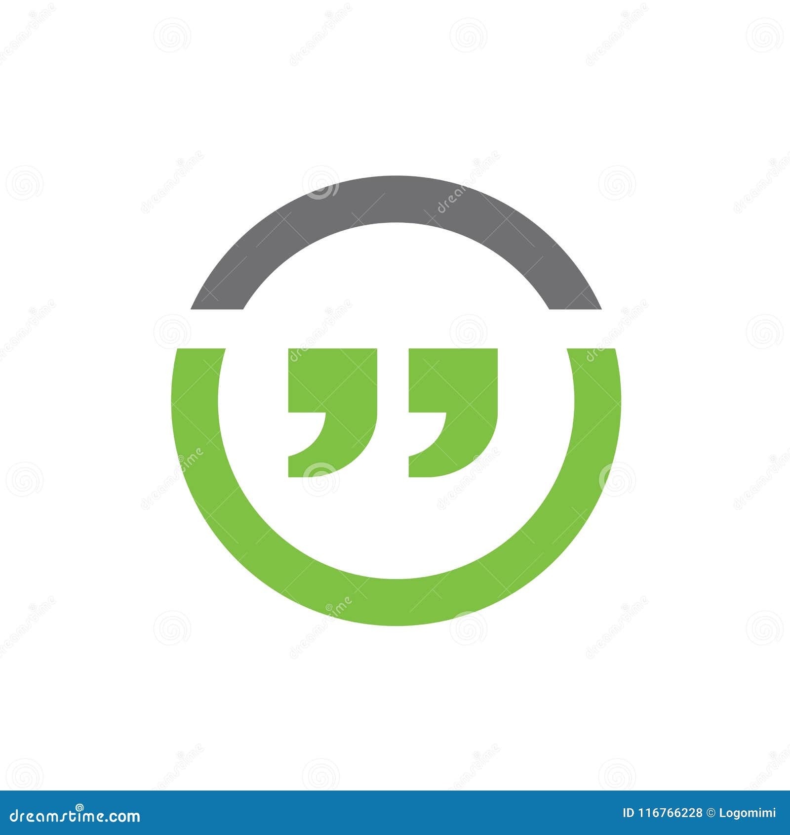 Quotation Marks, Combined with Line Circle, Vector Illustration Stock ...