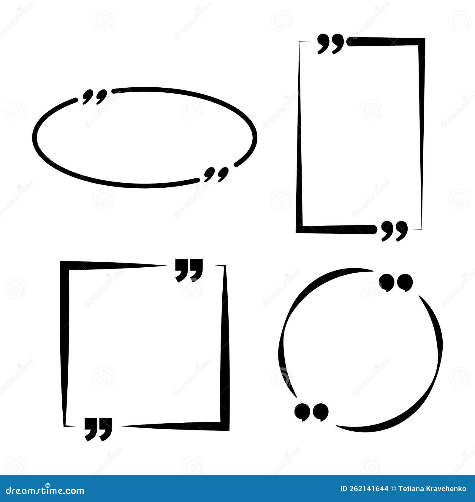 Quotation Marks Frames Icons. Comment Square Balloon. Dialog Frame ...