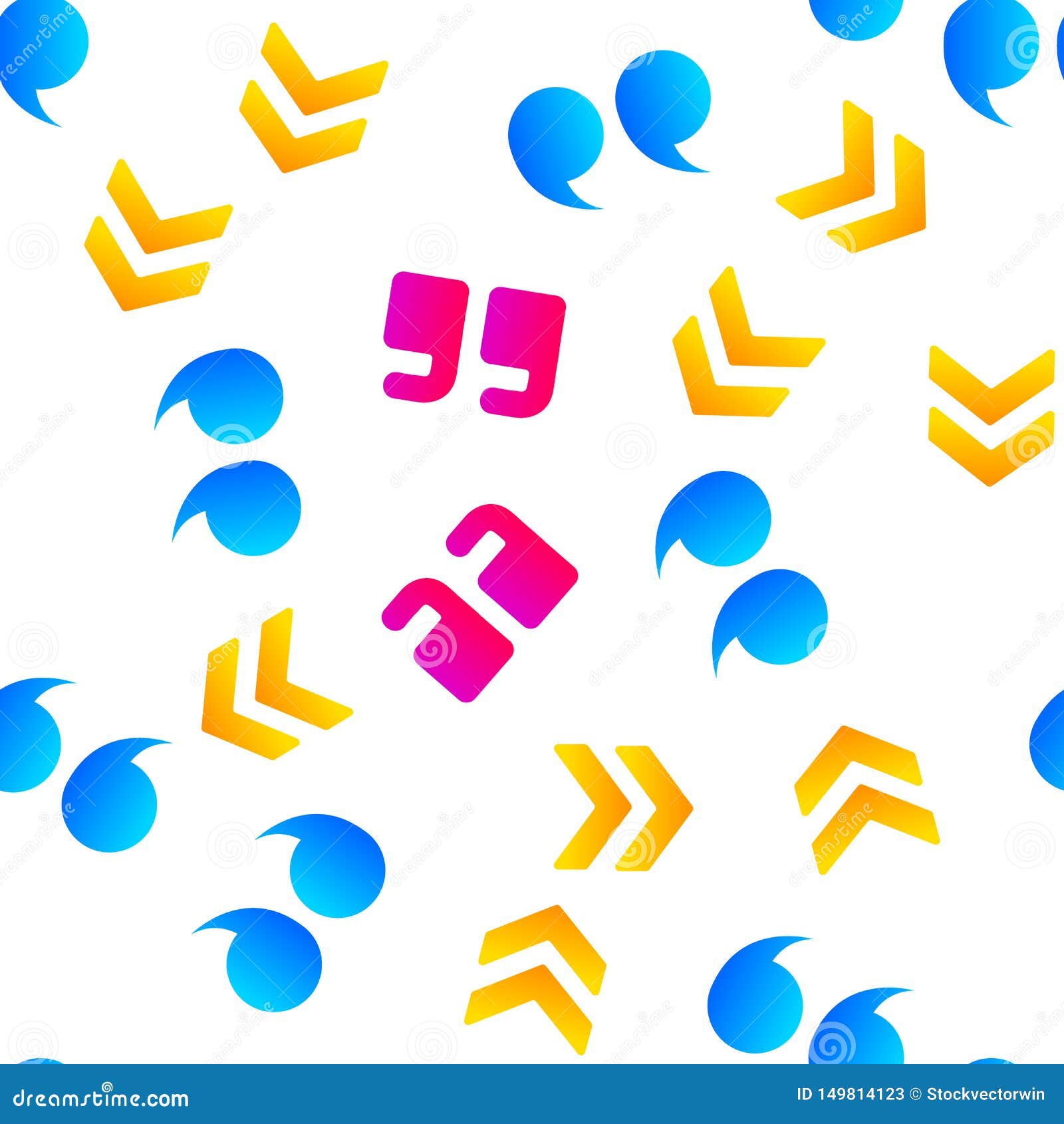 Quotation Marks, Inverted Commas Vector Seamless Pattern Stock Vector ...