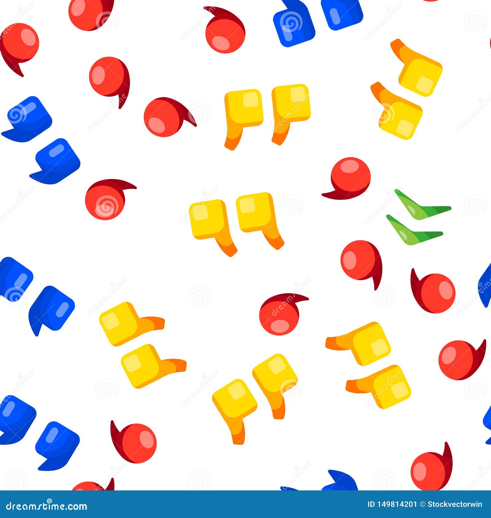 Quotation Marks, Inverted Commas Vector Seamless Pattern Stock Vector ...