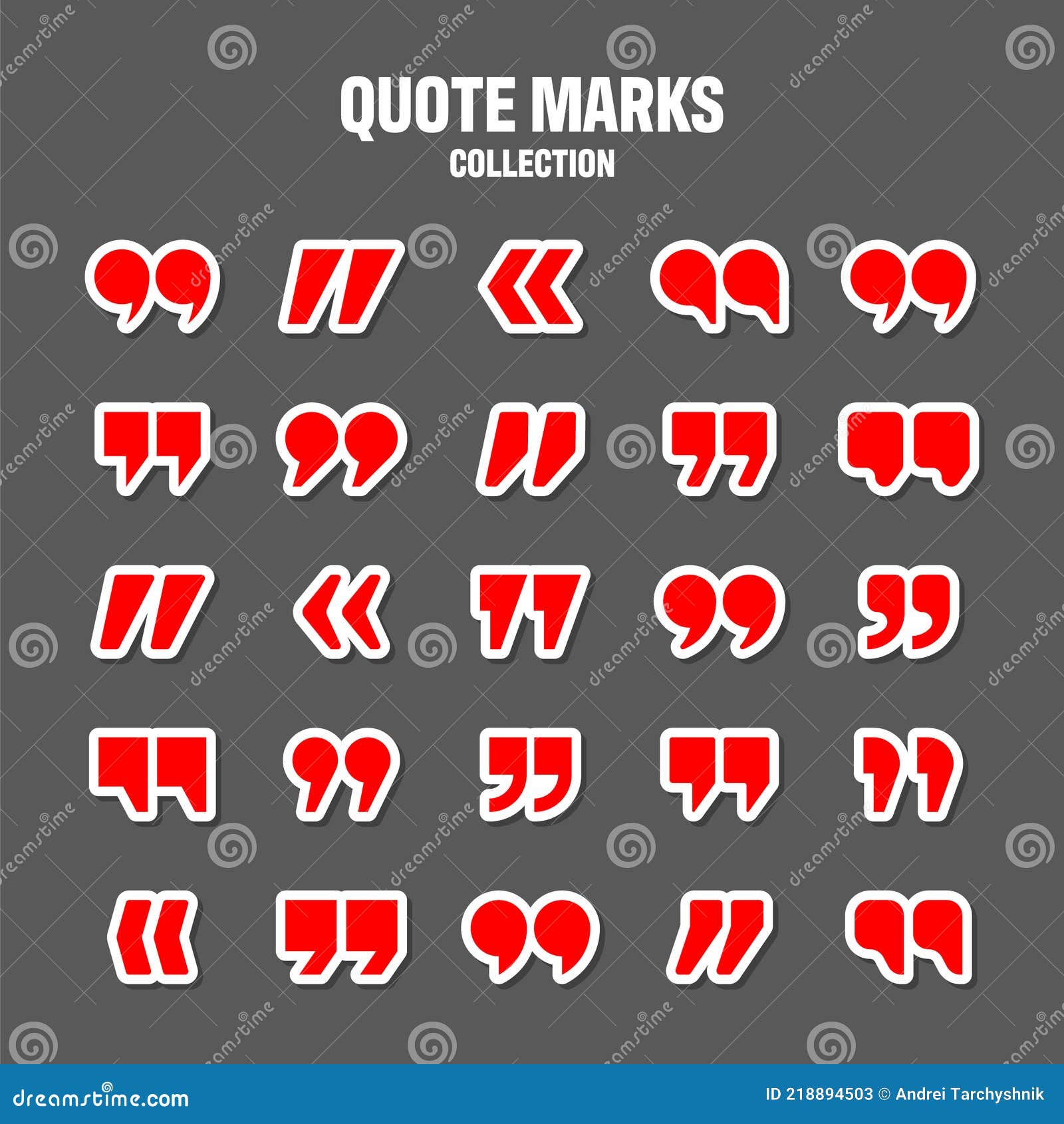 Quotation Marks Vector Collection. Red Quotes Icon. Colorful Stickers ...