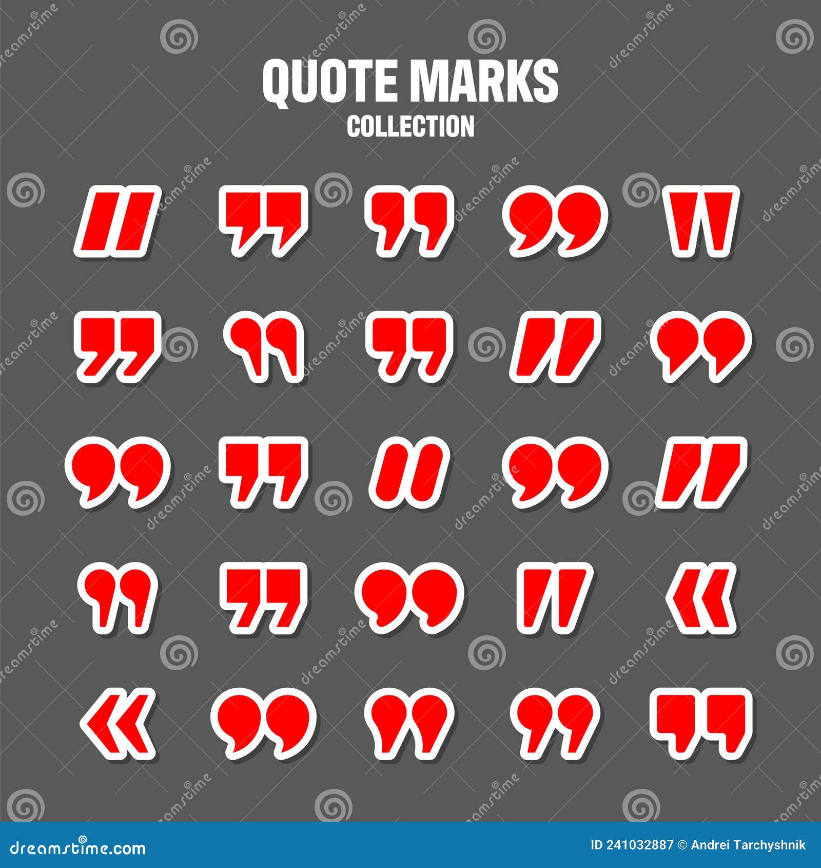 Quotation Marks Vector Collection. Red Quotes Icon. Colorful Stickers ...