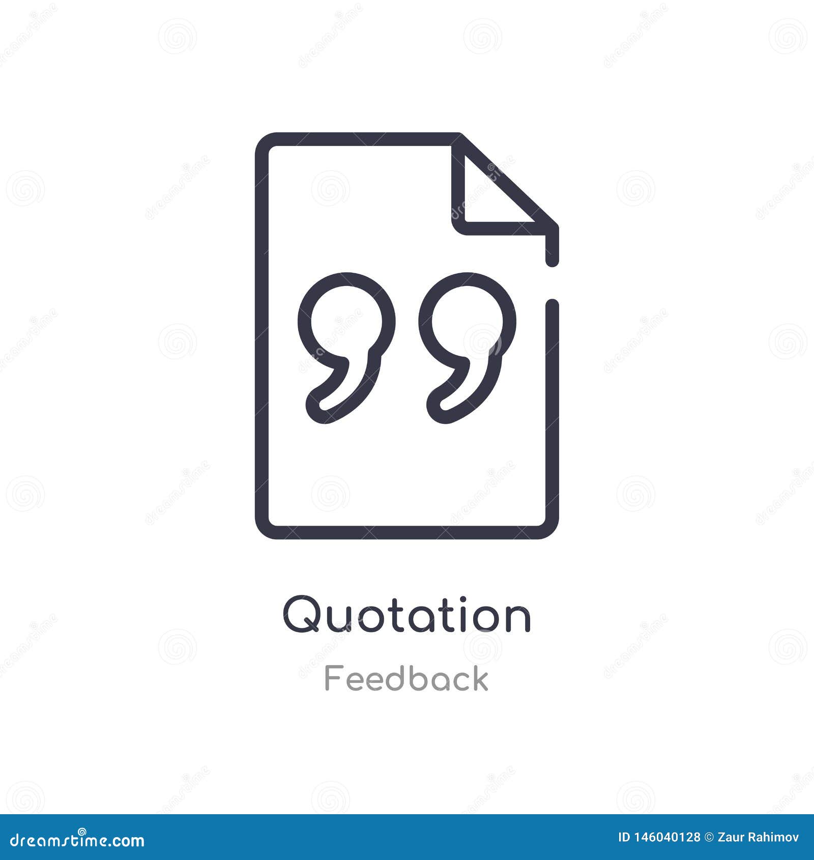 Quotation Outline Vector Icon. Thin Line Black Quotation Icon, Flat ...