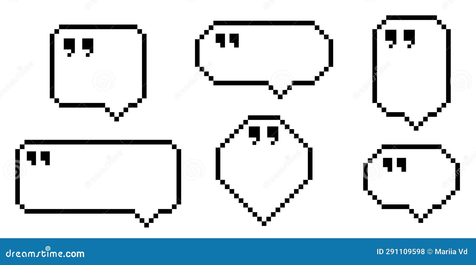 Quotation Speech Bubble Design for Text Frame. Pixel Art Message ...