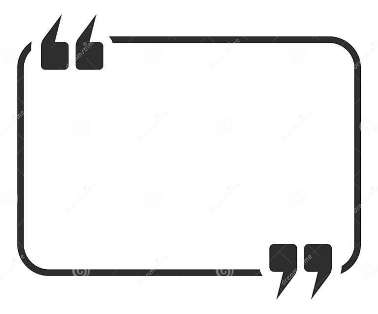 Quotation Template. Empty Dialog Box for Text Citation Stock Vector ...