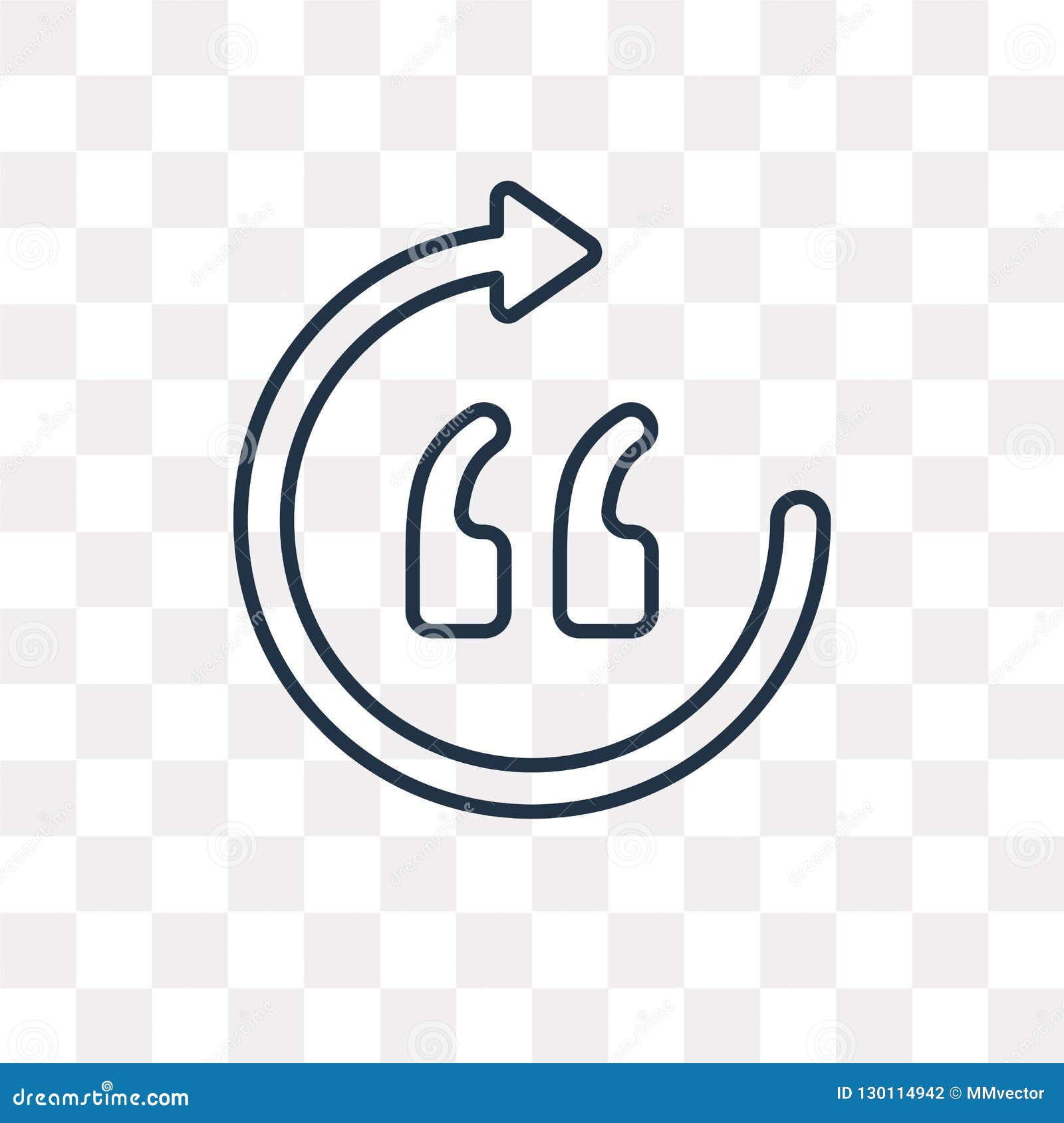 Quotation Vector Icon Isolated on Transparent Background, Linear Stock ...