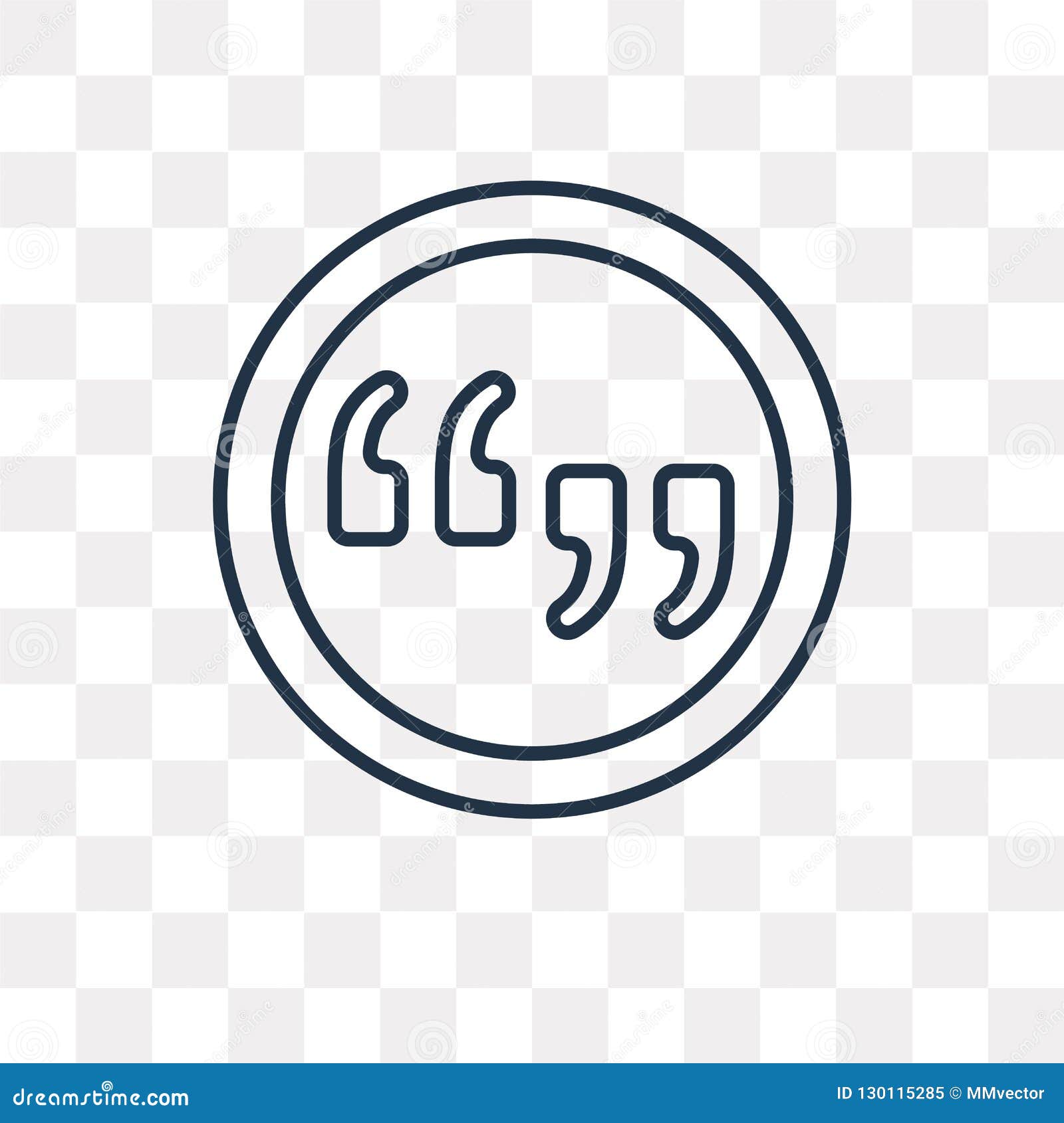 Quotation Vector Icon Isolated On Transparent Background, Linear ...