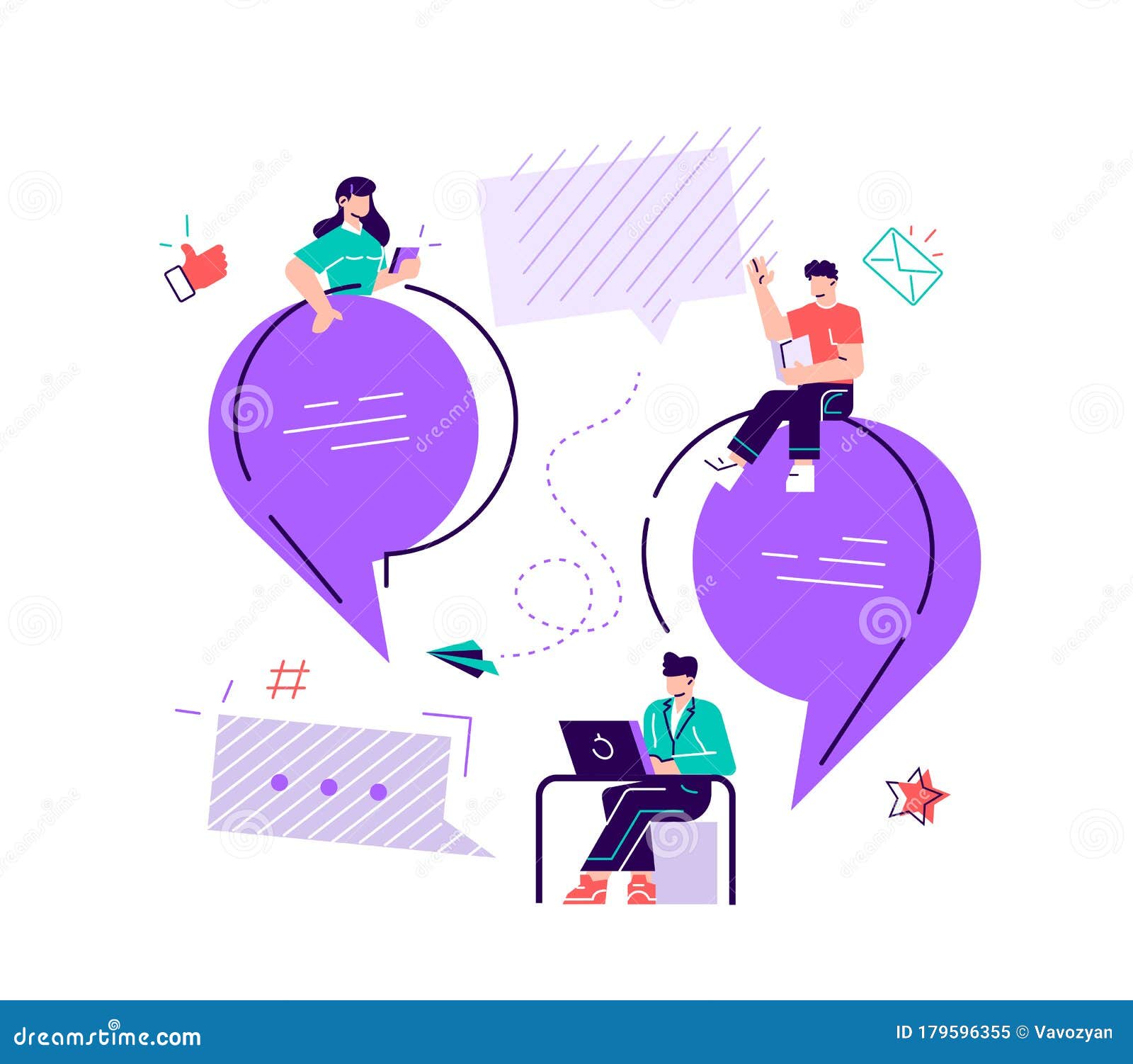 A Group of People Communicates Stock Vector - Illustration of ...