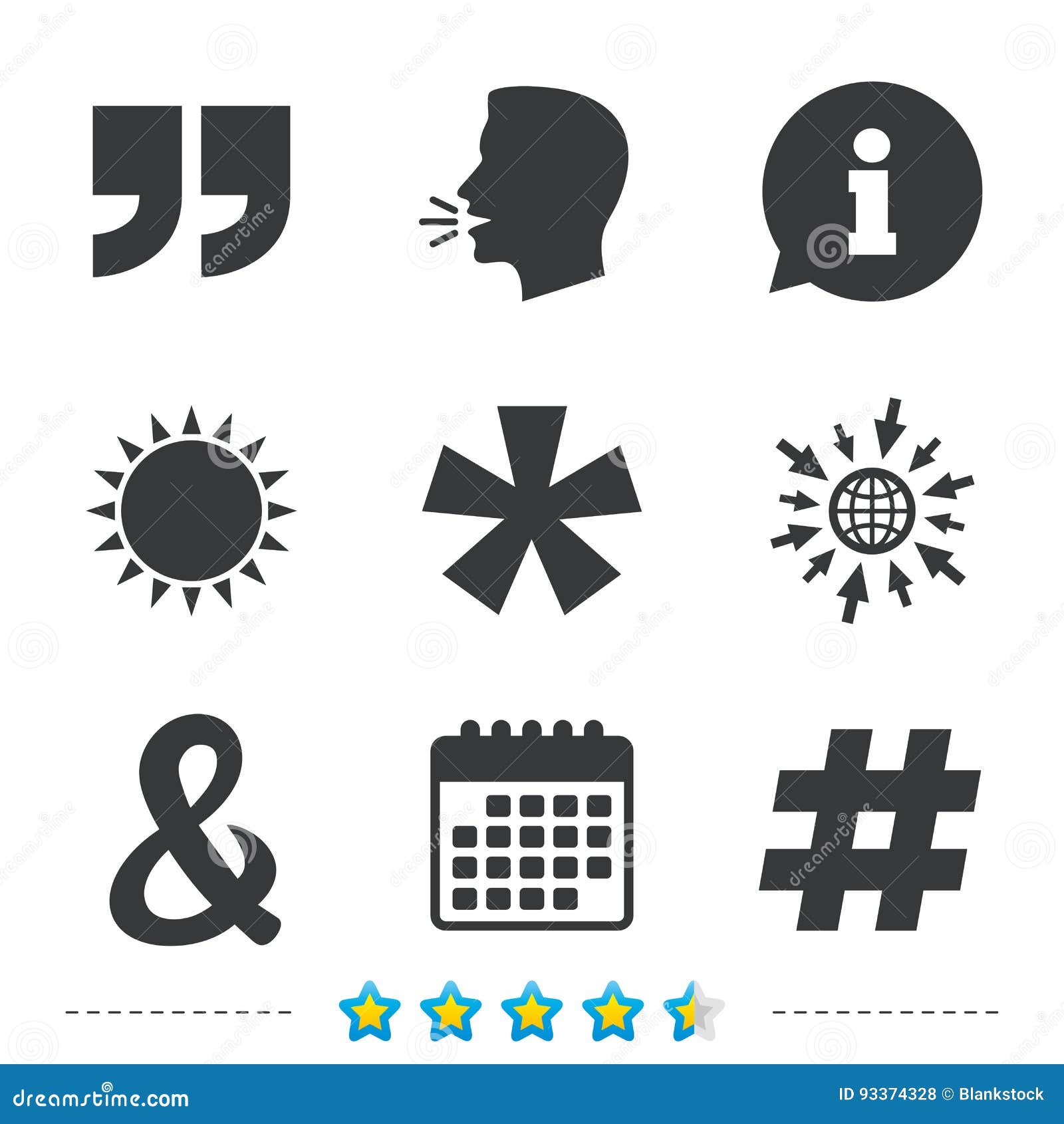 Hash, Asterisk Footnote, Plus, Exclamation Mark Sign In Circle With ... Hash, Asterisk Footnote, Plus, Exclamation Mark Sign In Circle With ...